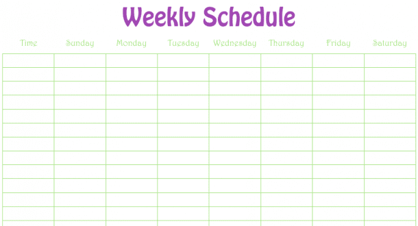 Weekly Schedule Numbers Template | Free iWork Templates