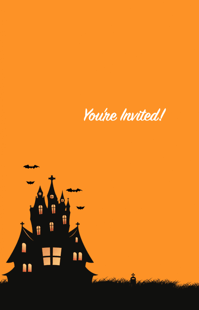 Halloween Haunted House Card Invitation for Pages | Free iWork Templates